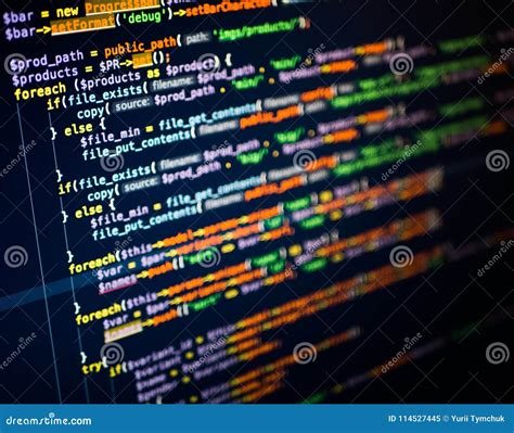 PHP Code On The Dark Blue Background Stock Image Image Of Code Information