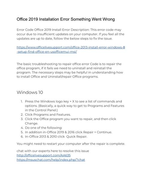 Ppt Office 2019 Installation Error Something Went Wrong Powerpoint