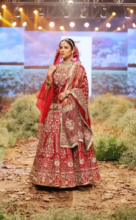 Shehnaaz Gill Caught In A Stunning Bridal Look As She Walked The Ramp