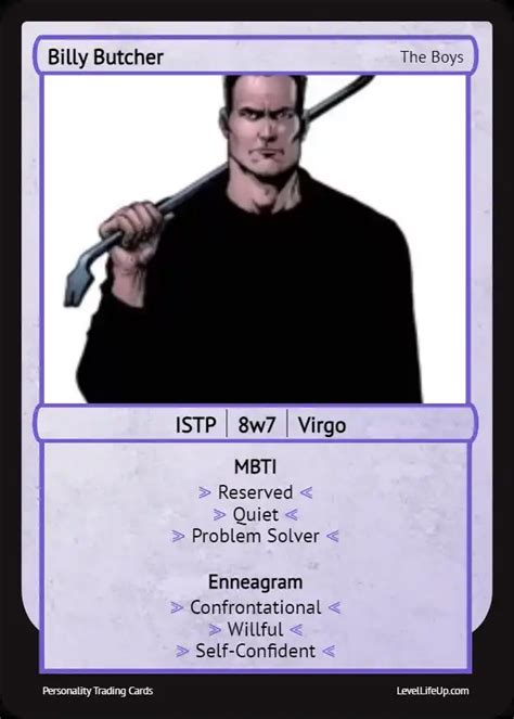 Billy Butcher Enneagram And Mbti Personality Type Level Life Up