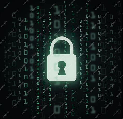 Premium Vector Digital Lock Guard Sign Binary Code Number Cyber Data