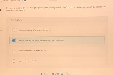 Solved Because Of Extreme Drought During The Planting And