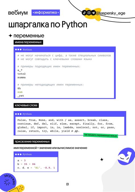 Шпаргалка по Python Без Сменки
