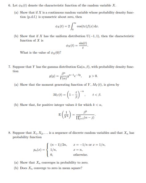 Solved 6 Let Oxt Denote The Characteristic Function Of