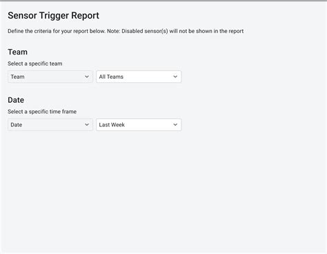 Sensor Trigger Report Crunchtime Support Services