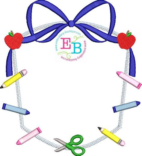 Apples Bows School Minis Shield Applique Applique