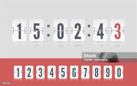 Vetores De Fonte De Número De Placar Branco Vetor Moderno Ui Design Antigo Temporizador De