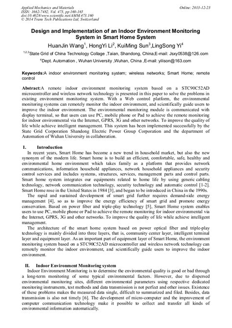 Design And Implementation Of An Indoor Environment Monitoring System In