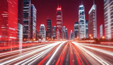 Colorful Light Trails From Passing Cars At Night Premium Ai Generated