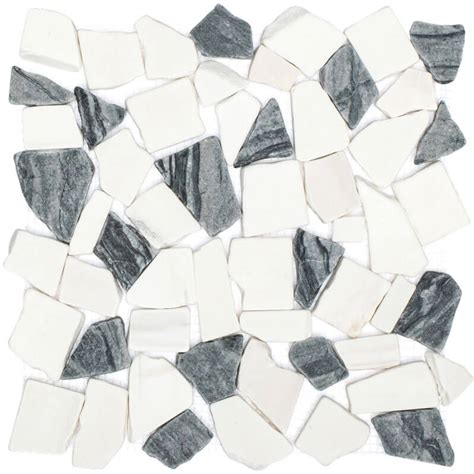 Dolomite Black Tumbled Honed Pebble Mosaic Gem Stones Tiles