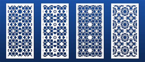 레이저 컷 패널 기하학적 이슬람 패턴 Cnc 절단 벽 예술 가정 실내 장식 방 개인 정보 보호 화면 종이 예술 카드 배경 아랍어 장식품 벡터 일러스트 레이 션 0명에 대한