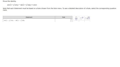 Solved Prove The Identity Cos X Y Cos Sin X Y Siny Chegg Com