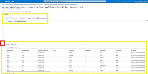 Azure Synapse Analytics Exploring Query Editor