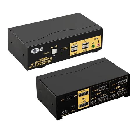 2 Port Kvm Switch Dual Monitor Displayport 4k 60hz Ckl 622dp Ckl Kvm