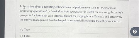 Solved Infyrmation About A Reporting Entitys Financial