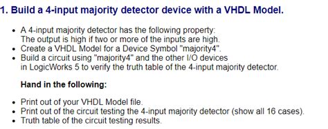 Solved 1 Build A 4 Input Majority Detector Device With A Chegg