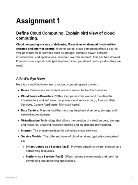 Assignment1 Pdf Virtualization Cloud Computing