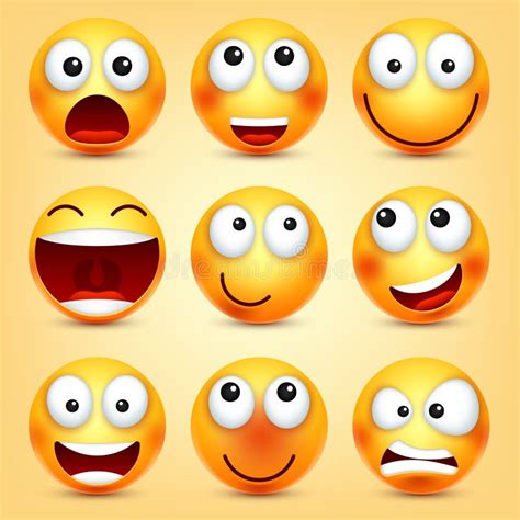 R 黄色面孔激动 表情 3d现实emoji 滑稽的漫画人物 心情 向量例证 插画 包括有 颜色 滑稽 131198804
