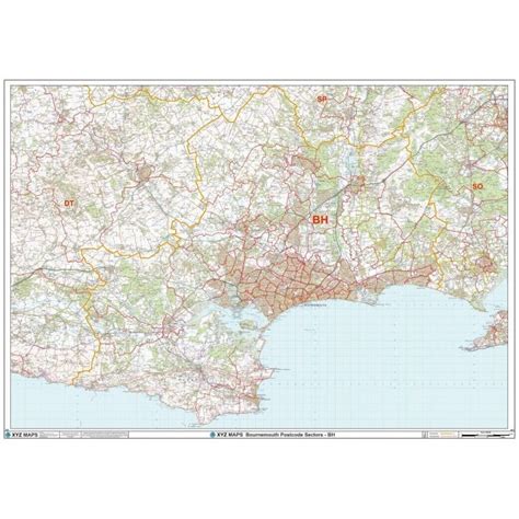 Bournemouth BH Postcode Wall Map
