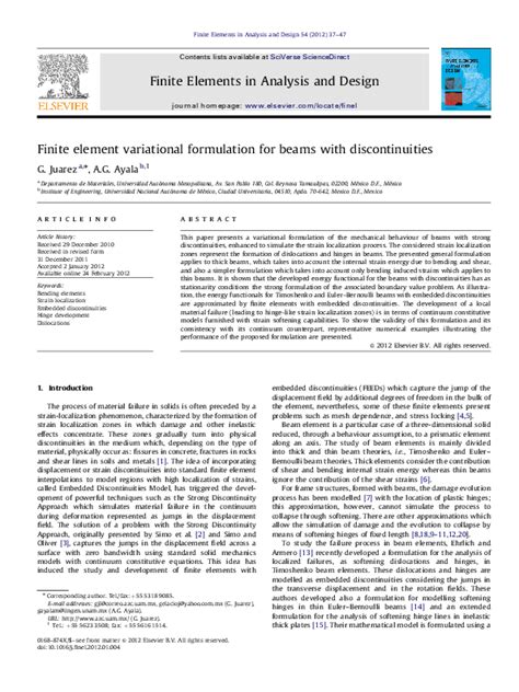 pdf variational formulation for discontinuous beams