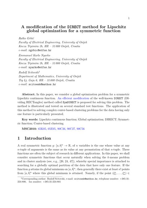 pdf a modification of the direct method for lipschitz global