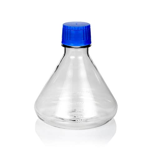 3000ml Erlenmeyer Flask Polycarbonate Flat Bottom Vented And Sealed Cap Sterile 3 Flasks