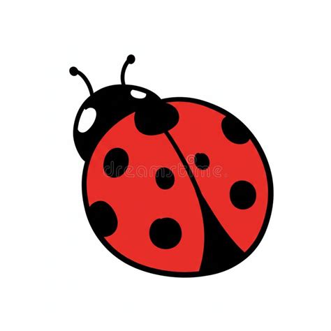 Illustration Of A Stylized Ladybug With A Red Body And Black Spots The Body Is Oval Stock