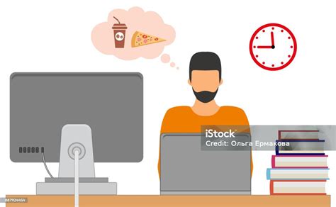 점심 시간입니다 휴식을 취할 준비가 직장에서 사업 벡터 일러스트 레이 션 흰색 배경에 고립 기대에 대한 스톡 벡터 아트 및 기타