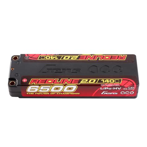 Gens Ace Redline 20 2s 76v 6500mah 140c Hv Li Po Hard Case Battery W