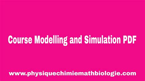 Course Modelling And Simulation PDF