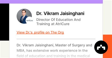 Dr Vikram Jaisinghani Director Of Education And Training At Atricure