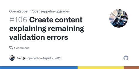 Create Content Explaining Remaining Validation Errors · Issue 106
