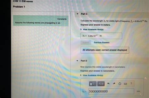 Solved KHW 11 EM Waves Problem 1 PartA Assume The Following Chegg