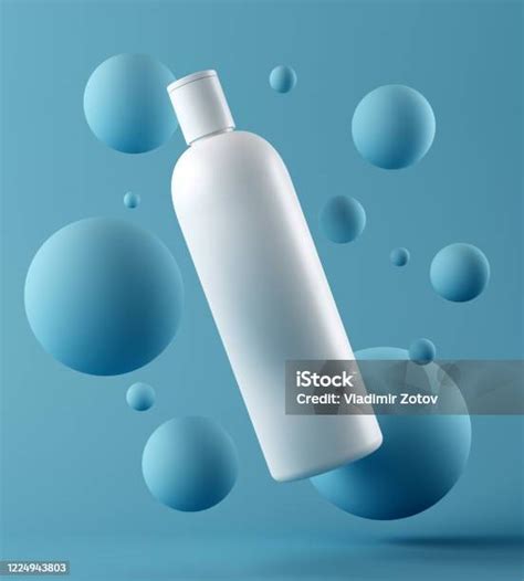 천연 화장품 크림 세럼 스킨 케어 빈 병 포장의 디자인 바이오 유기농 제품 프레젠테이션 템플릿입니다 추상 배경입니다 3d