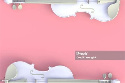 분홍색 배경 문자열 악기 3d 렌더링에 고립 된 고전 백색 바이올린의 상위 뷰 음악에 대한 스톡 사진 및 기타 이미지 음악