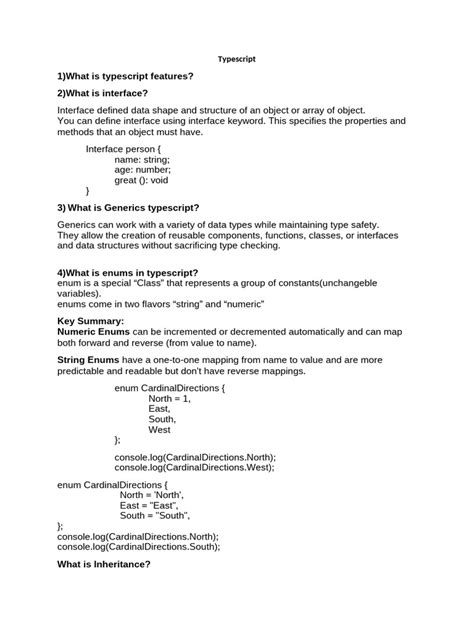 Typescript Qanda Pdf