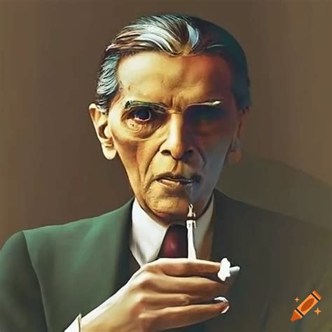 Quaid E Azam Holding A Cigarette On Craiyon