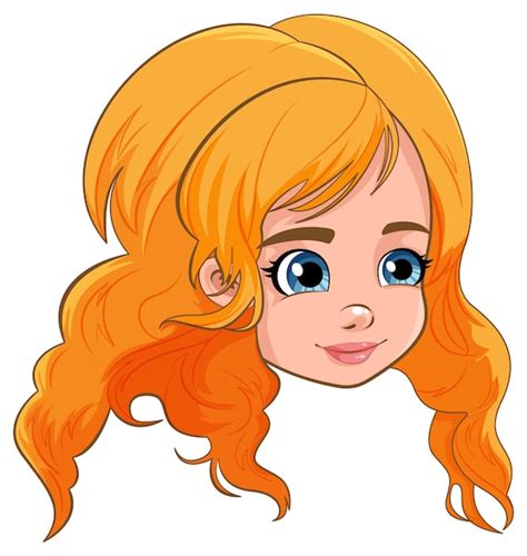 Caricatura De Cabeça De Menina Isolada Vetor Grátis
