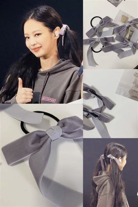 Blackpink Ribbon Jennie Hairdo Handmade Mini Ribbon Clip Etsy In 2024