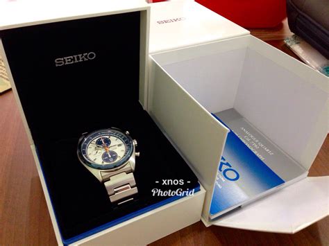 Seiko Blue Panda Chronograph Watch Mens Fashion Watches