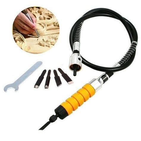 Wood Chisel Carving Knives Wrench Flexible Shaft Set For Electric Drill Tool Us Ebay