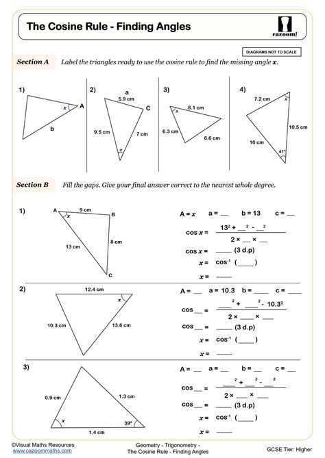 Sine And Cosine Rules Pdf Worksheets Fun And Engaging Geometry Worksheets