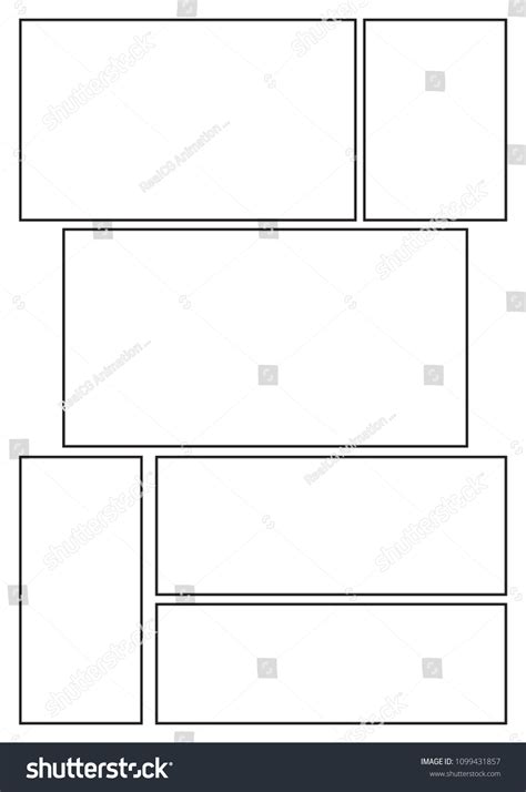 Manga Storyboard Layout Template Rapidly Create 库存矢量图（免版税）1099431857