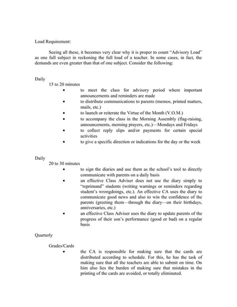 The Effective Class Adviser Manual Doc