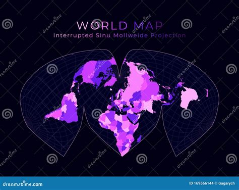 World Map Alan K Philbrick`s Interrupted Stock Vector Illustration