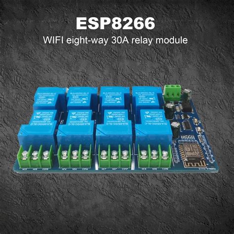 DC7 28 5V Power Supply ESP8266 WIF 8 Way 30A Relay Module ESP 12F