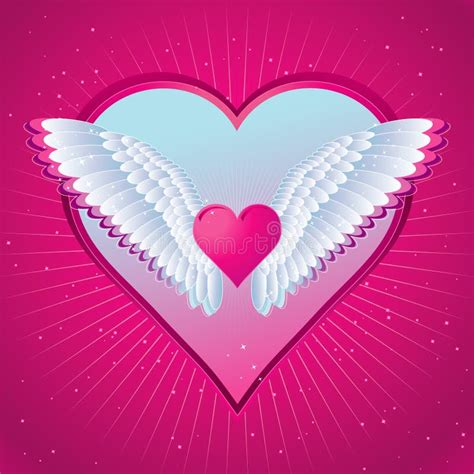 Coração cor de rosa vetor ilustração do vetor Ilustração de voado