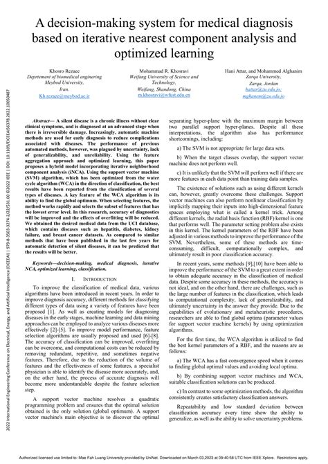 Pdf A Decision Making System For Medical Diagnosis Based On Iterative
