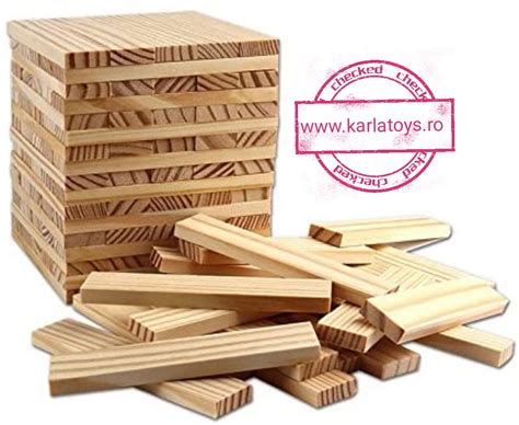 Joc Constructie Din Lemn Natur 300 Piese Karlatoys
