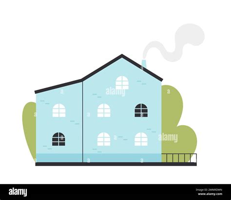 Rural Countryside House Residential Small Cottage Front View Building